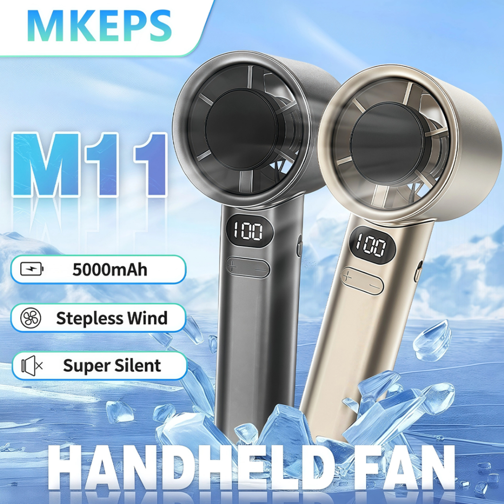 MKEPS Handheld Mini Fan 5000mAh Rechargeable Portable Silent Fan Handy ...