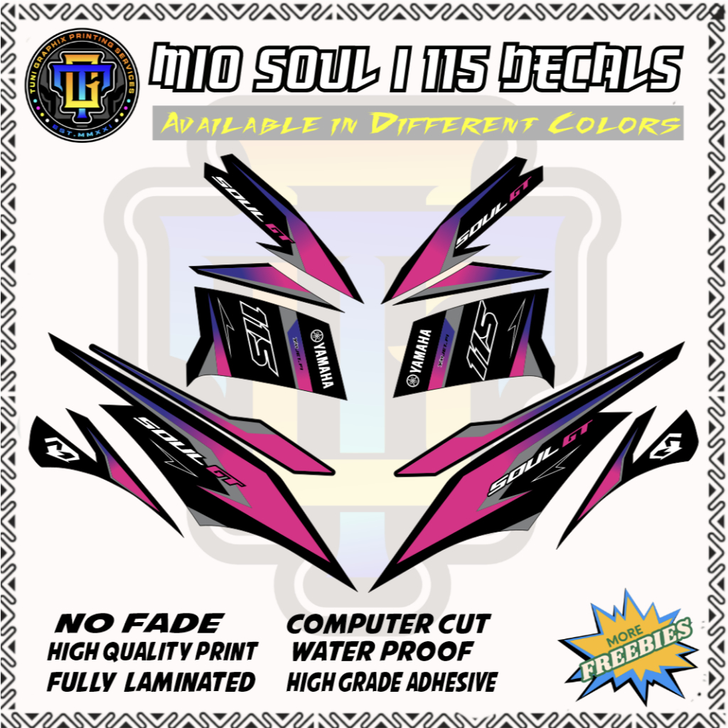 Mio Soul i 115 Blaze GT Indo Decals - High Quality Print, Laminated ...