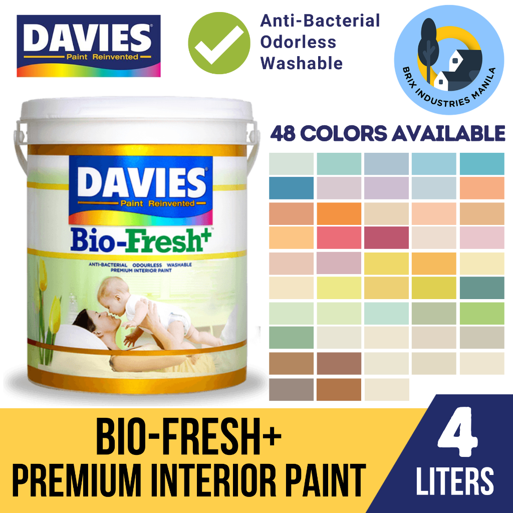 Davies Bio-Fresh Anti-Bacterial Odorless Water-Based Paint 4 Liters ...