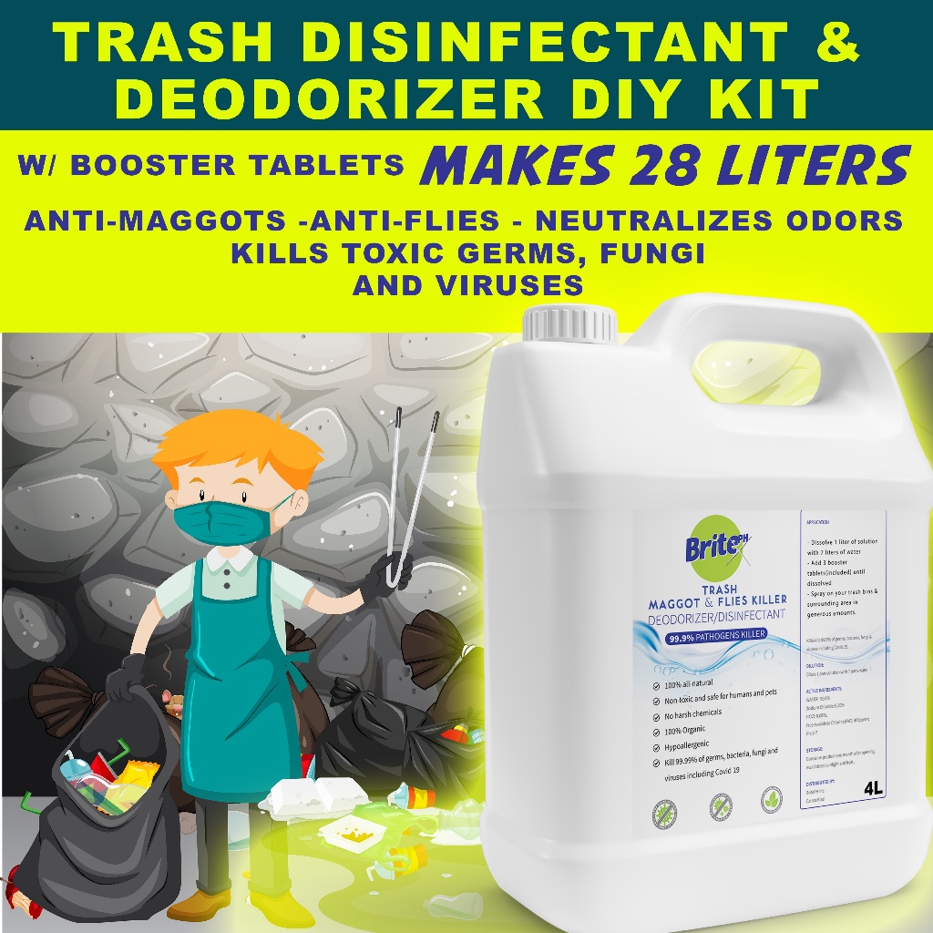 BritePH Trash Disinfectant/Deodorizer Anti-maggot & Flies DIY KIT ...