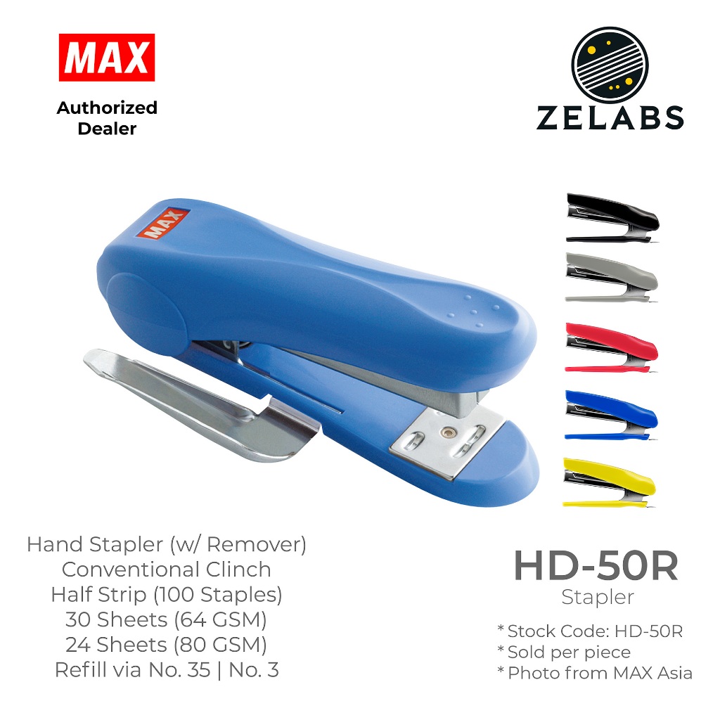 MAX HD-50R Stapler with Remover - Conventional Clinch Hand Stapler ...