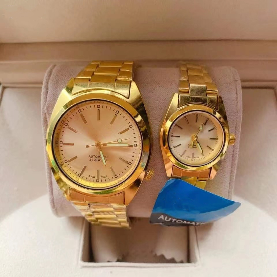 Buy 1 take 1 Couple Watch 18K Gold Watch for Women and Men Wedding ...