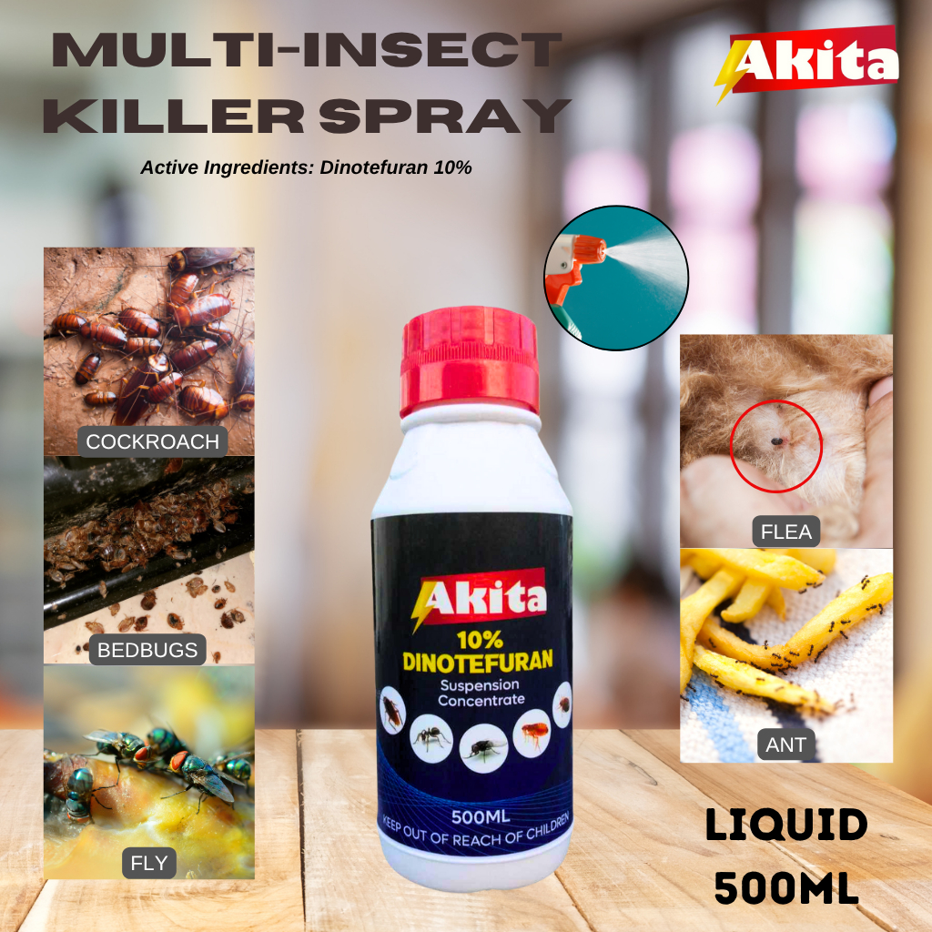 Akita 10% Dinotefuran Suspension Concentrate 500ml Insect Killer Fly ...