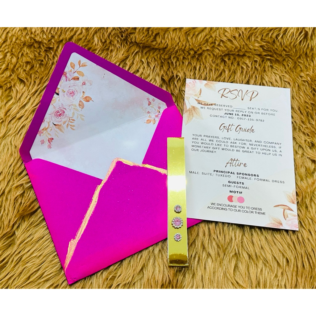 Gilded Gold Invitation with Beads Envelope Only (5r size - 5x7 inches ...