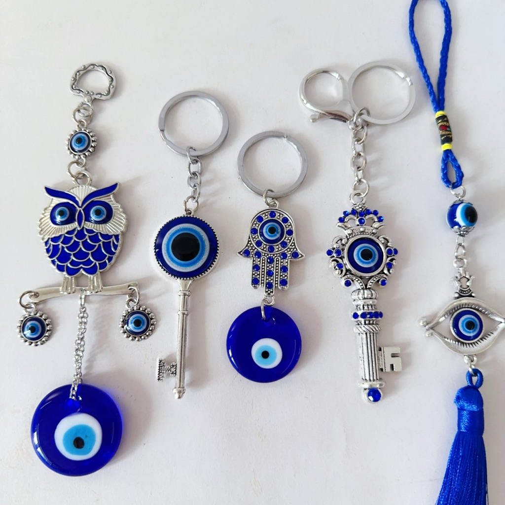 Lucky Charm Protection Evil Eye Wind Chime Windchime Owl Key Hamsa Hand ...