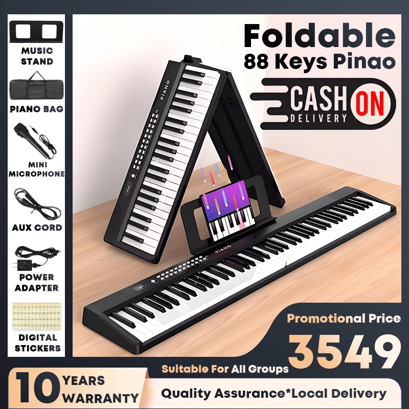 【COD】Foldable 88 Key/61 Key Electronic Keyboard Piano Portable Fully ...
