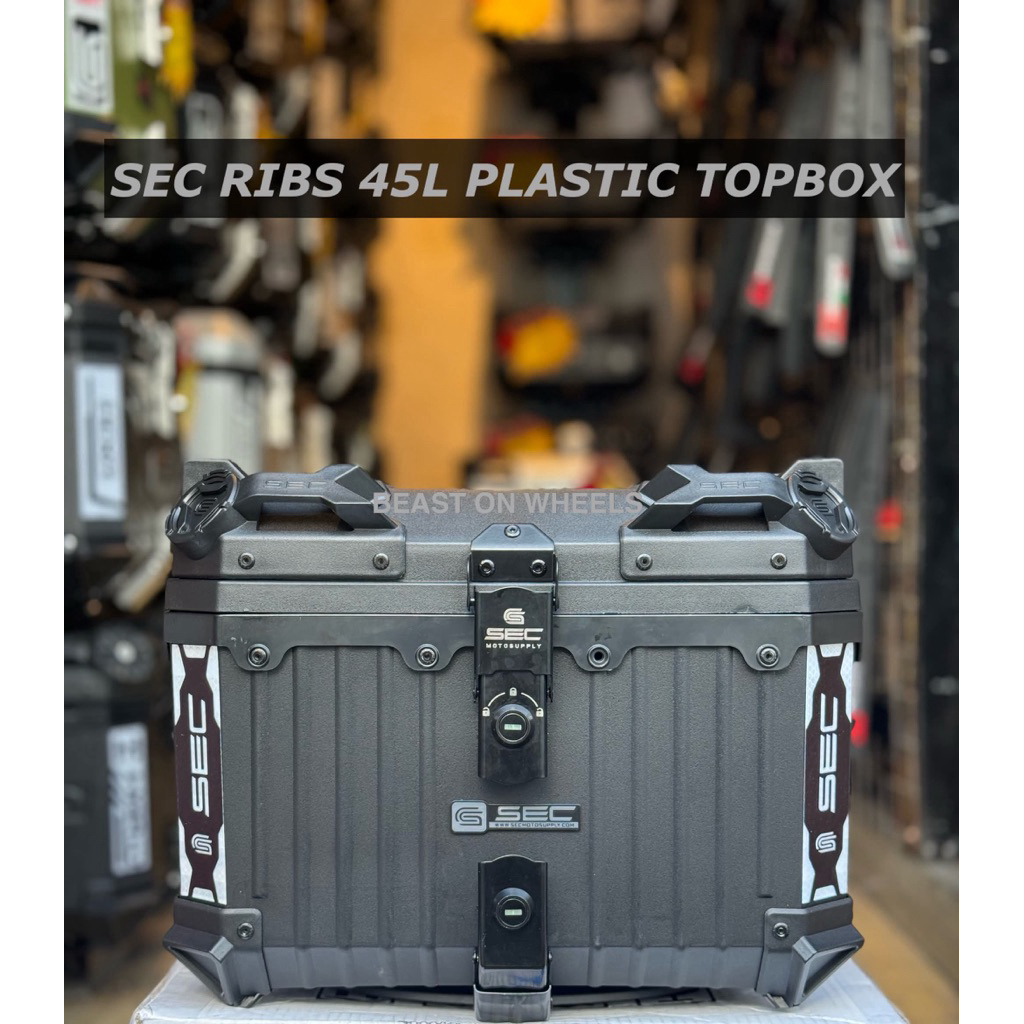 ORIGINAL SEC Ribs 45L Plastic Top Box Metal Base Plate topbox ...
