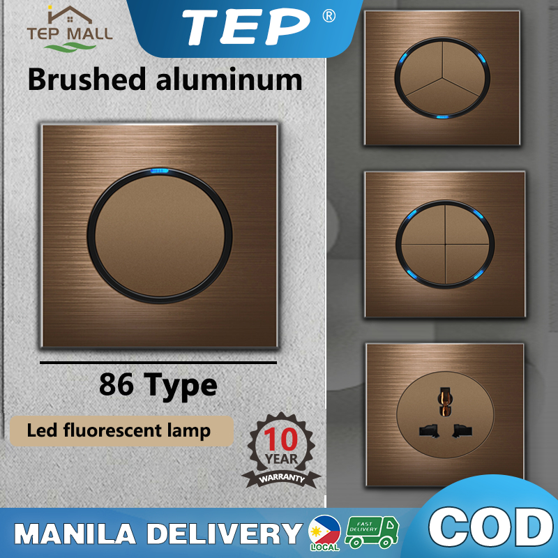 TEP Wall Switch Light Tempered Glass Panel with LED Indicator Light ...