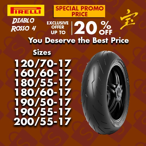 PIRELLI TIRE Diablo Rosso 4 SET TIRE by Takara Tires, Motorcycle Tires ...