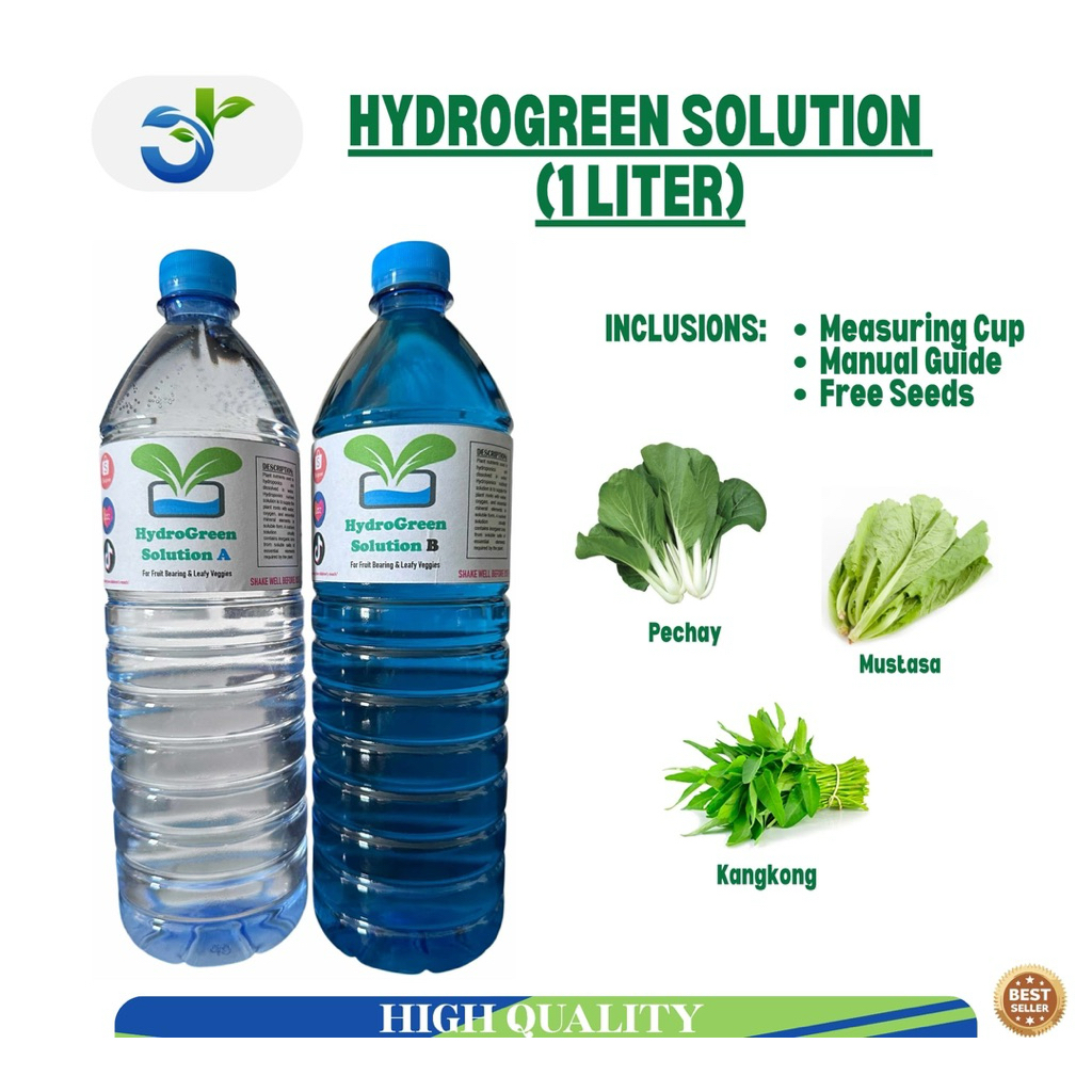 HydroGreen Nutrient Solution A&B 500ml/1L (for plants and leafy veggies ...