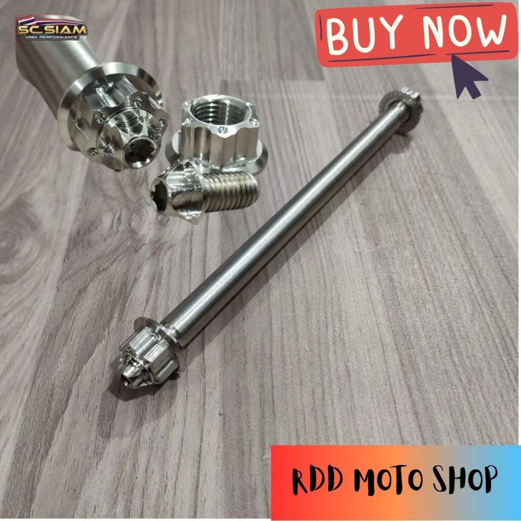 SC SIAM CNC WHEEL AXLE MIO / M3 / RAIDER R150 / WAVE / XRM / RS / PCX ...