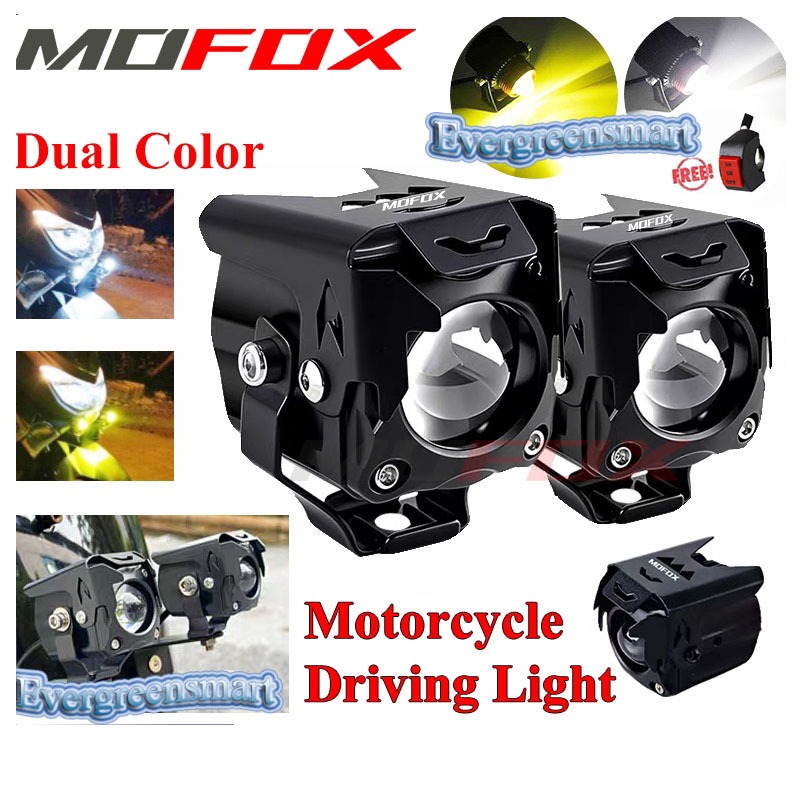 MOFOX R1 Laser Gun Motorcycle Mini Driving Light MDL 40W Dual Color Hi ...