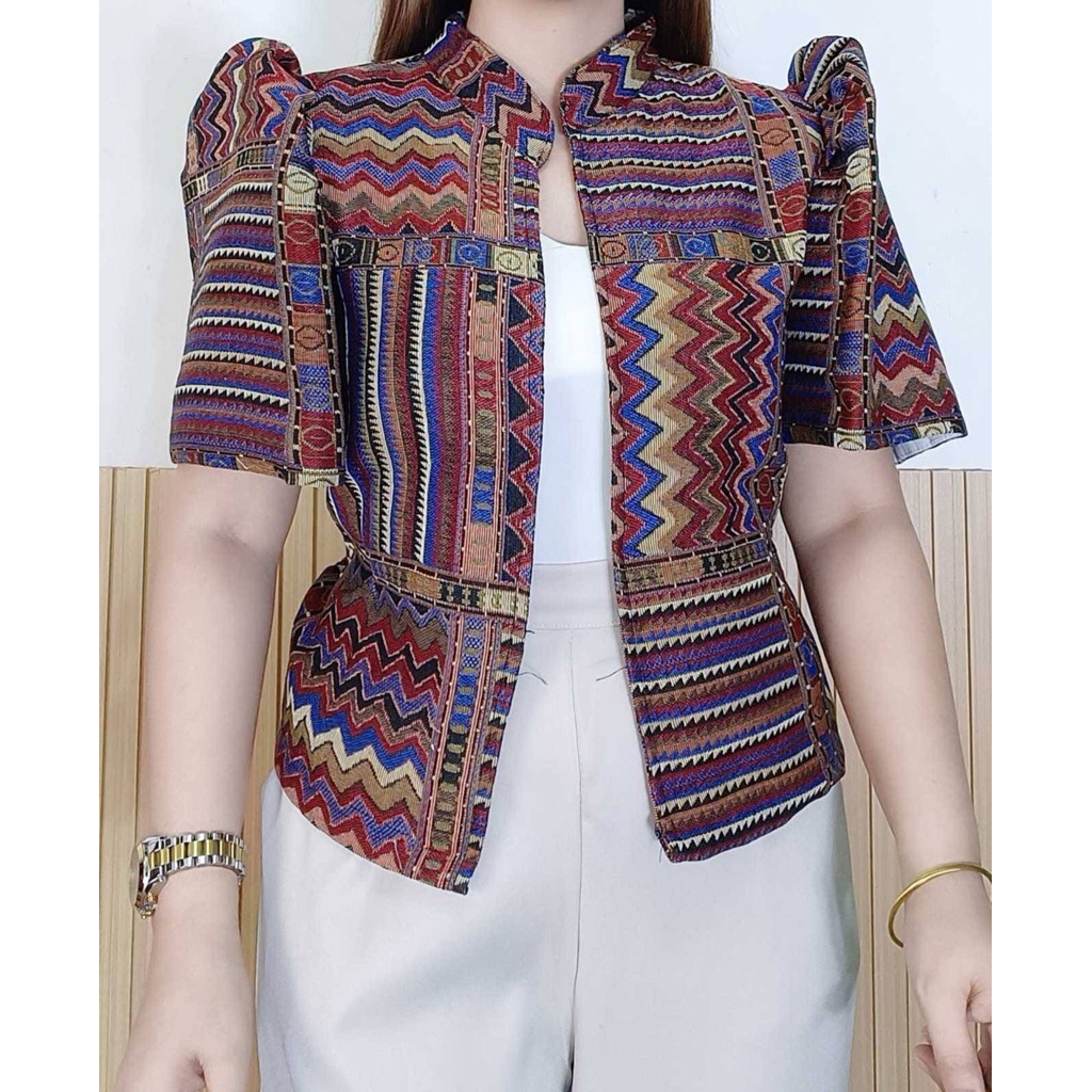 FILIPINIAÑA OFFICE ATTIRE CHINESE COLLAR BOLERO(BUST LINE 42 LENGTH 20 ...