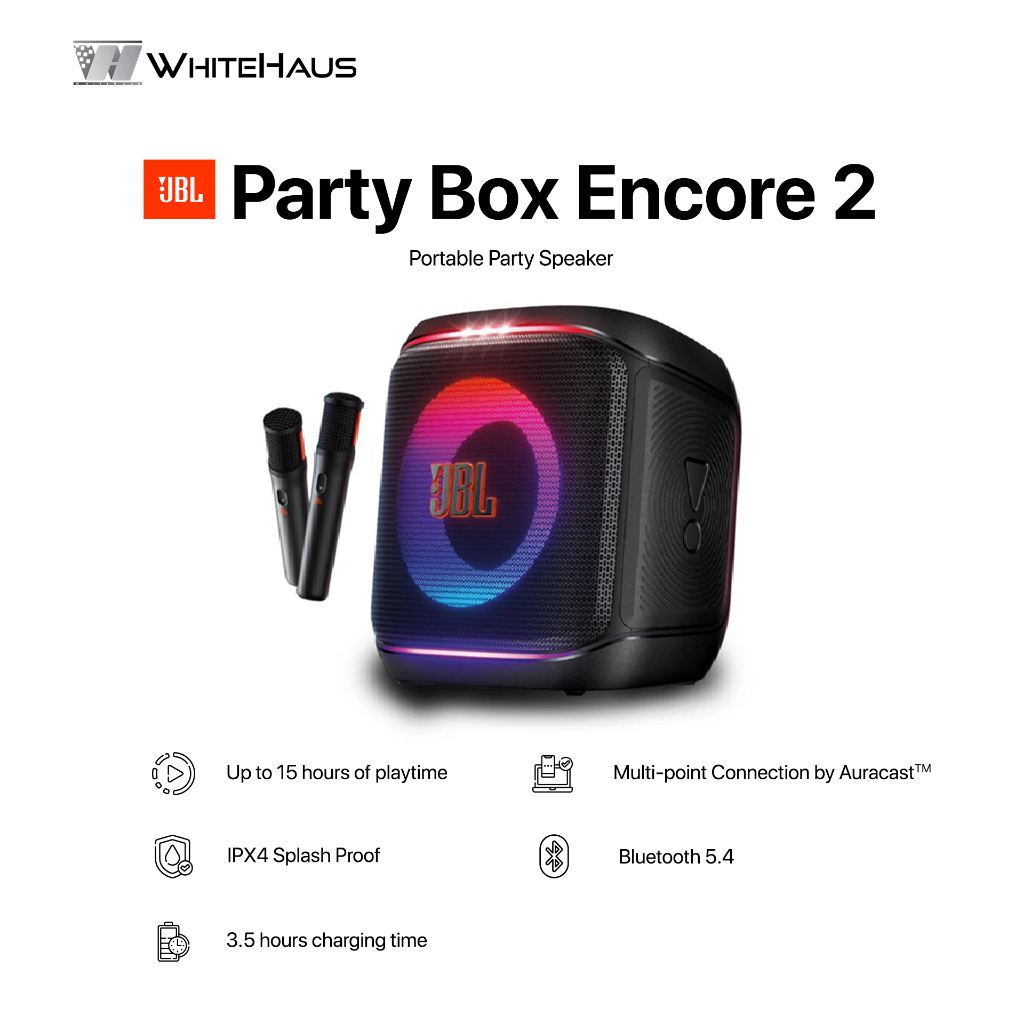 JBL Partybox Encore 2 Version 2 Bluetooth Party Speaker with 2 Wireless Microphone | Shopee ...