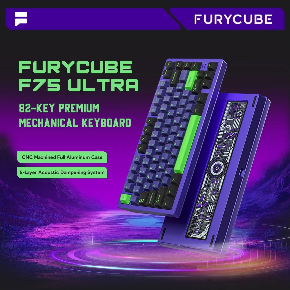 FURYCUBE F75 Ultra Wireless Keyboard Aluminium RGB Gasket Structure ...