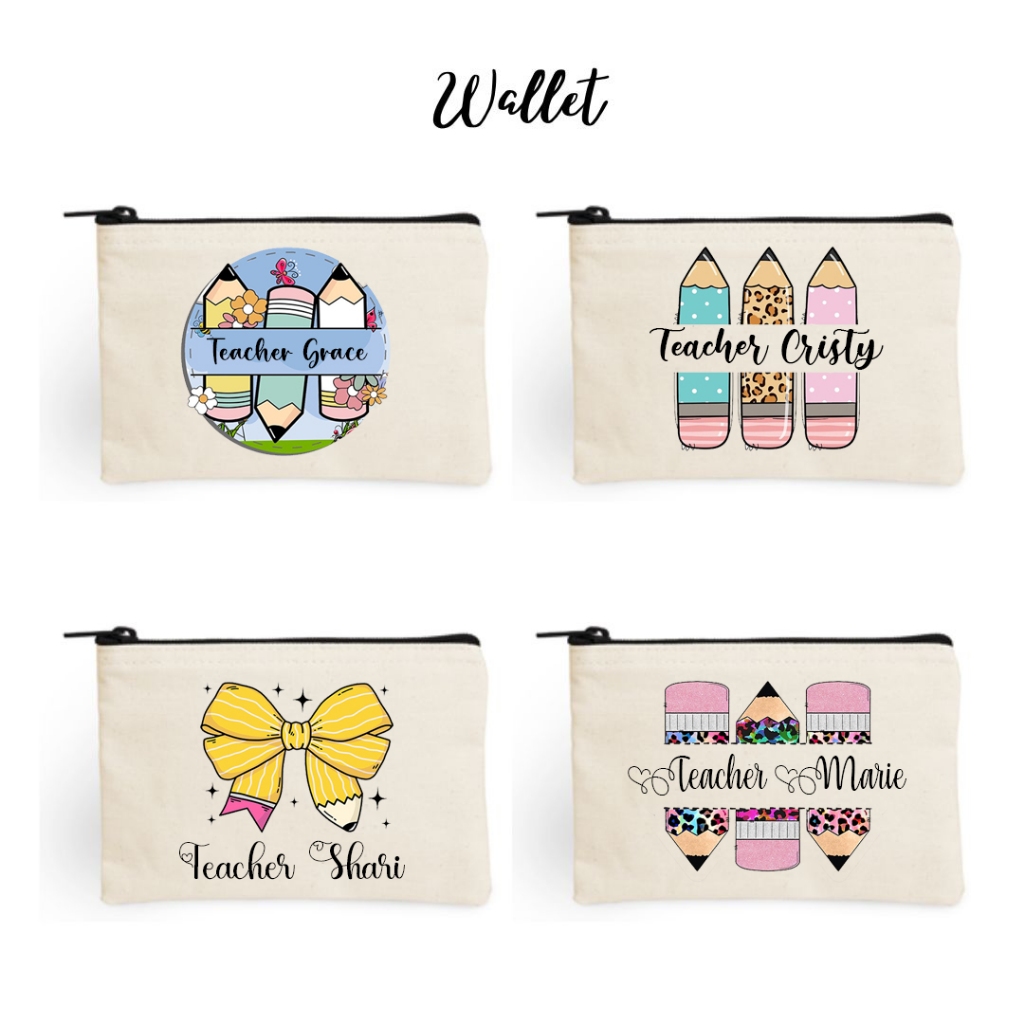 Personalized Teacher Wallet Canvas Katsa High Quality gift for Teacher ...