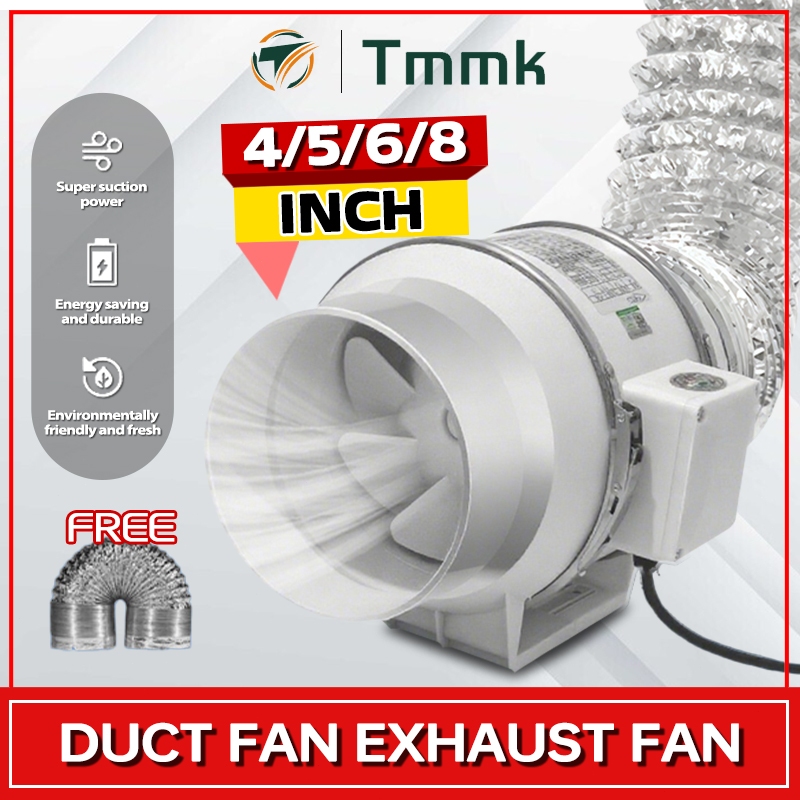 High Suction Inline Duct Booster Fan 4/5/6/8 Inch Kitchen Extraction ...