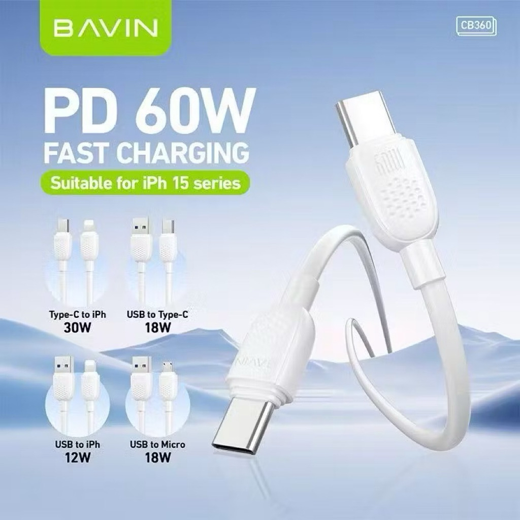 BAVIN CB360 60W Fast Charging Type-C to Type-C Cable 480Mbps Data ...