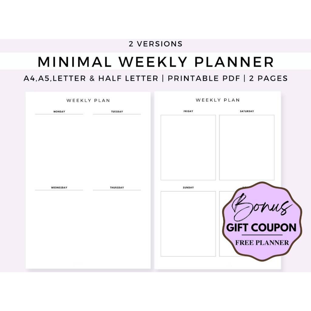 Digital Planner, Weekly Planner Printable, Weekly Schedule, Week At a ...