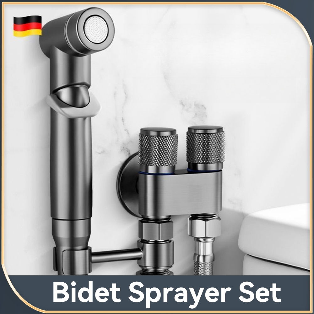 Bidet Sprayer Toilet Spray Gun Dual-Outlet Angle Valve with High ...