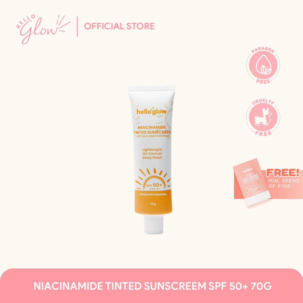 Hello Glow Niacinamide Tinted Sunscreen (Sunscreen, SPF 50) | Shopee ...