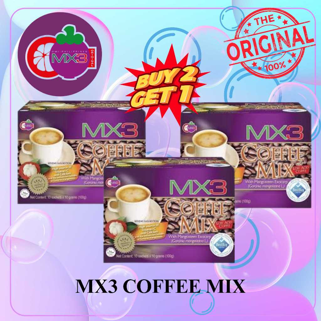 Buy 2 Take 1 MX3 Coffee Mix Low Acid Coffee with Mangosteen 10g/Sachets ...