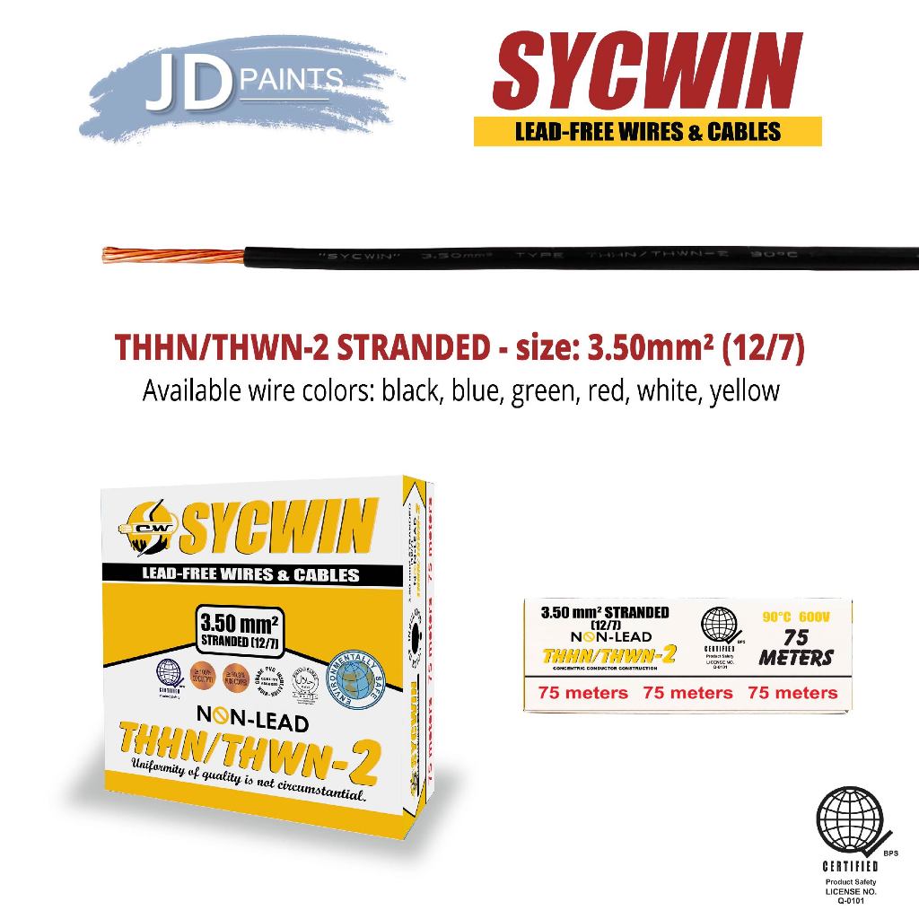 Sycwin Stranded Wire THHN/THWN-2 (12/7) 3.50mm | Shopee Philippines