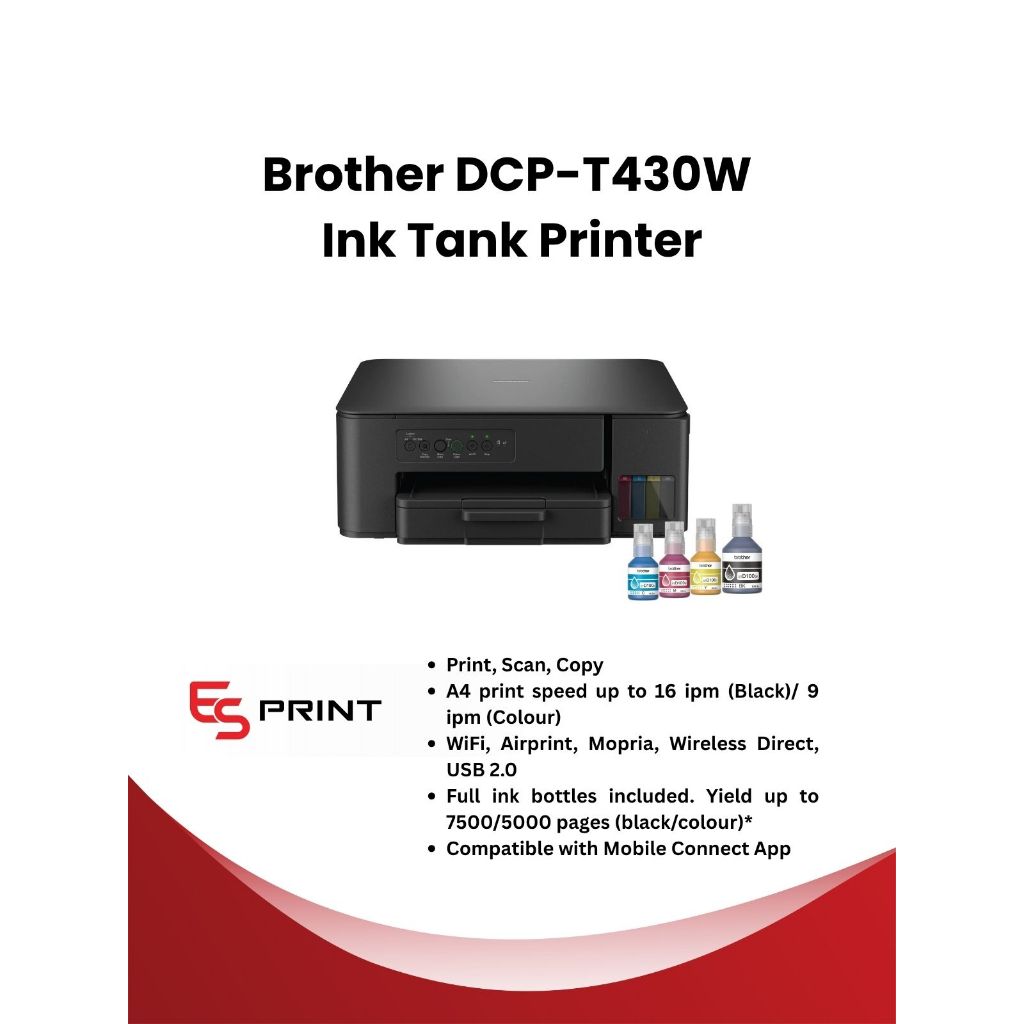 Brother DCP-T430W Ink Tank Printer | Shopee Philippines