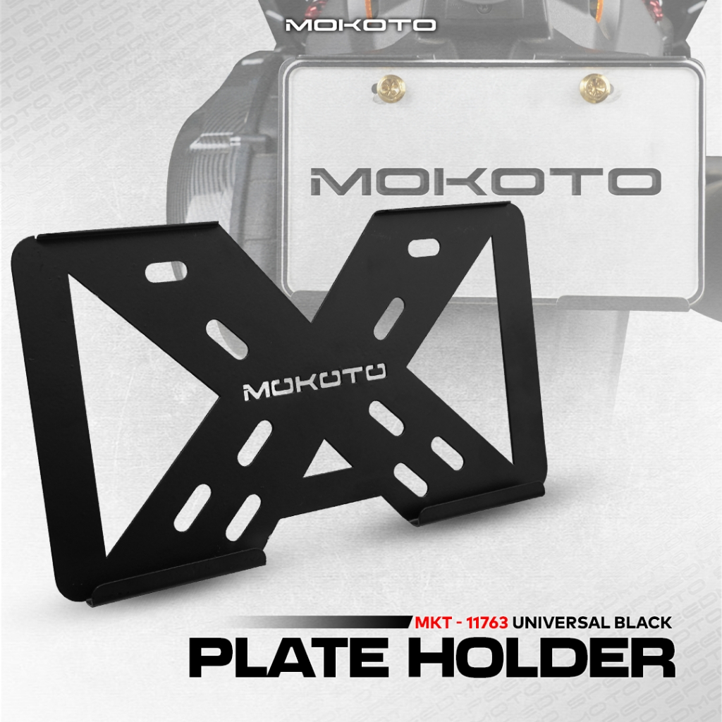 MOKOTO METAL PLATE HOLDER BLACK MKT-11763 PLATE NUMBER HOLDER W/ MOKOTO ...