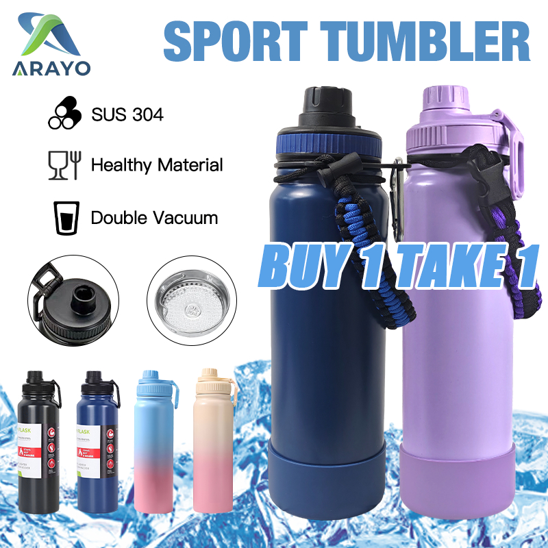 ARAYO Water Bottle Stainless Steel Tumbler Hot And Cold Vacuum ...