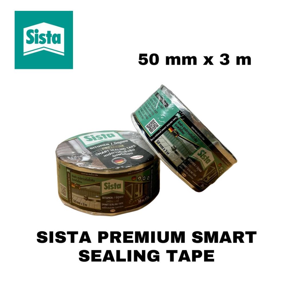 Sista Premium Smart Sealing Tape 50mm x 3m Bitumen by Henkel Heavy Duty ...