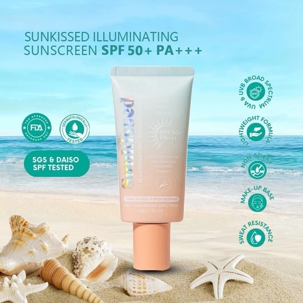 Bareface Sunlit Illuminating Sunscreen SPF50+ PA+++ 50g Whitening ...