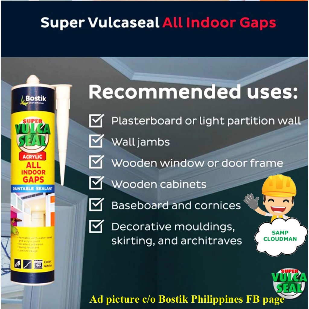 Vulcaseal All Indoor Gap Paintable Acrylic Sealant/Bostik Filler Gap ...