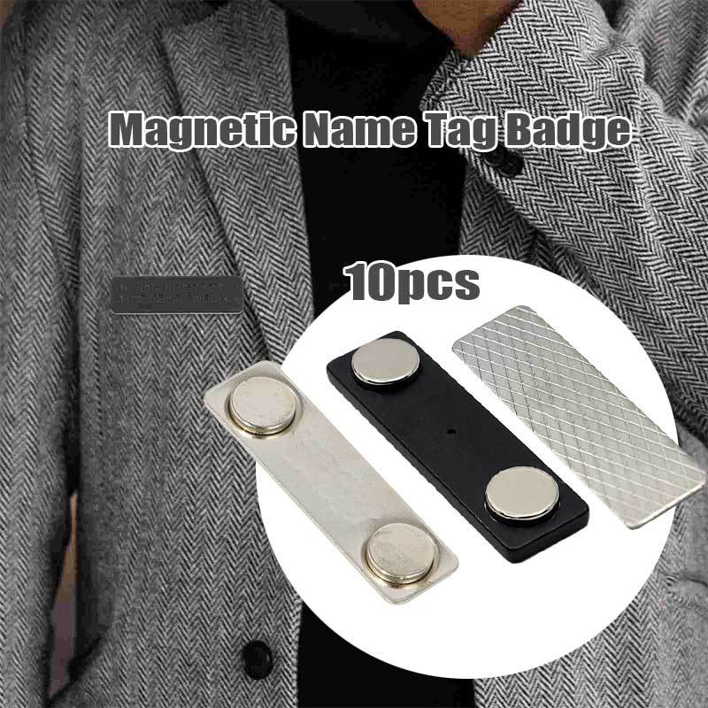 10Pcs Magnetic Name Tag Badge,Nameplate Magnet Badge Metal Fastener ...
