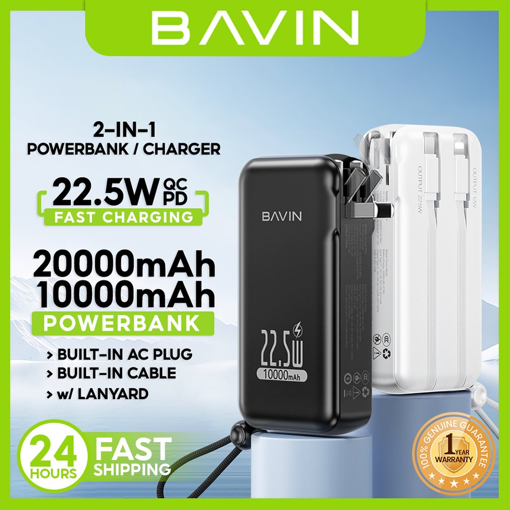 BAVIN PC032 Pro/PC1103 2in1 Charger Powerbank 10000/20000mAh 22.5W Fast ...