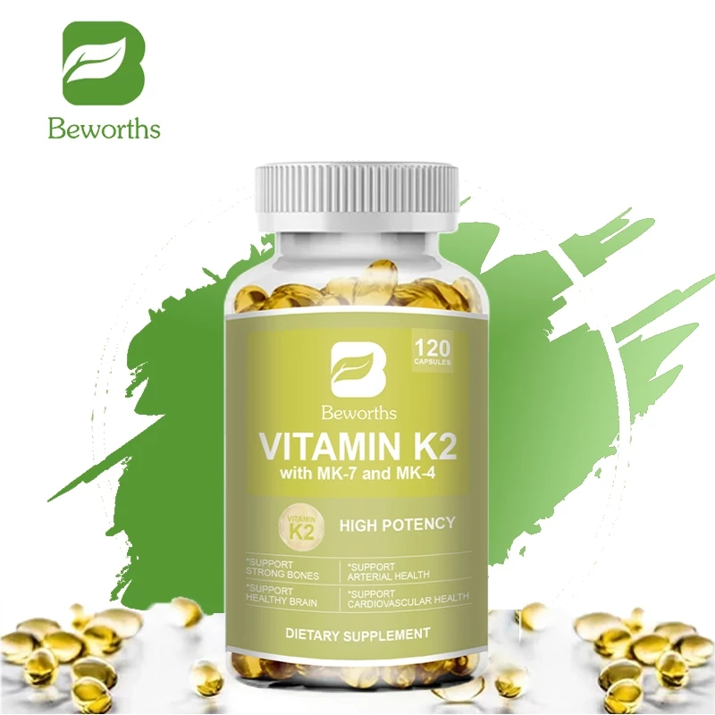 BEWORTHS Vitamin K2 Capsules (MK-7 + MK-4) | Bone Health Support | 120 ...