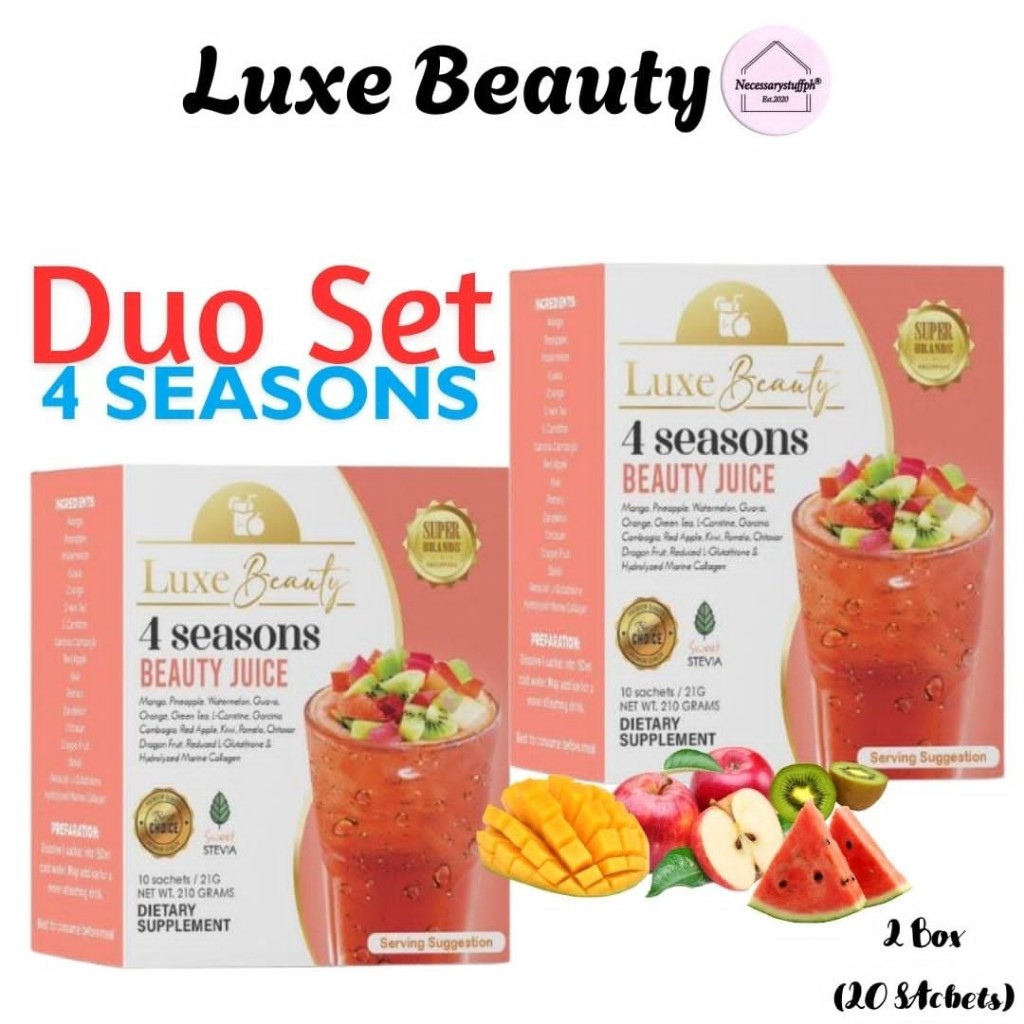Luxe Beauty 4 Seasons Beauty Juice DUO (2Box=20sachets) | Shopee ...