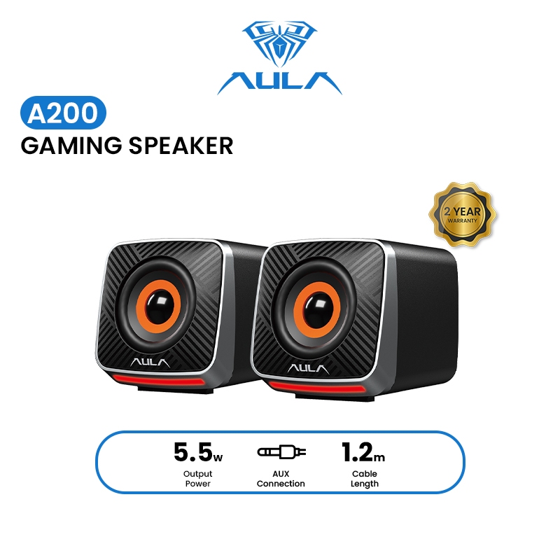 Aula A200 Black USB-Powered Gaming Speaker Portable USB Connection ...