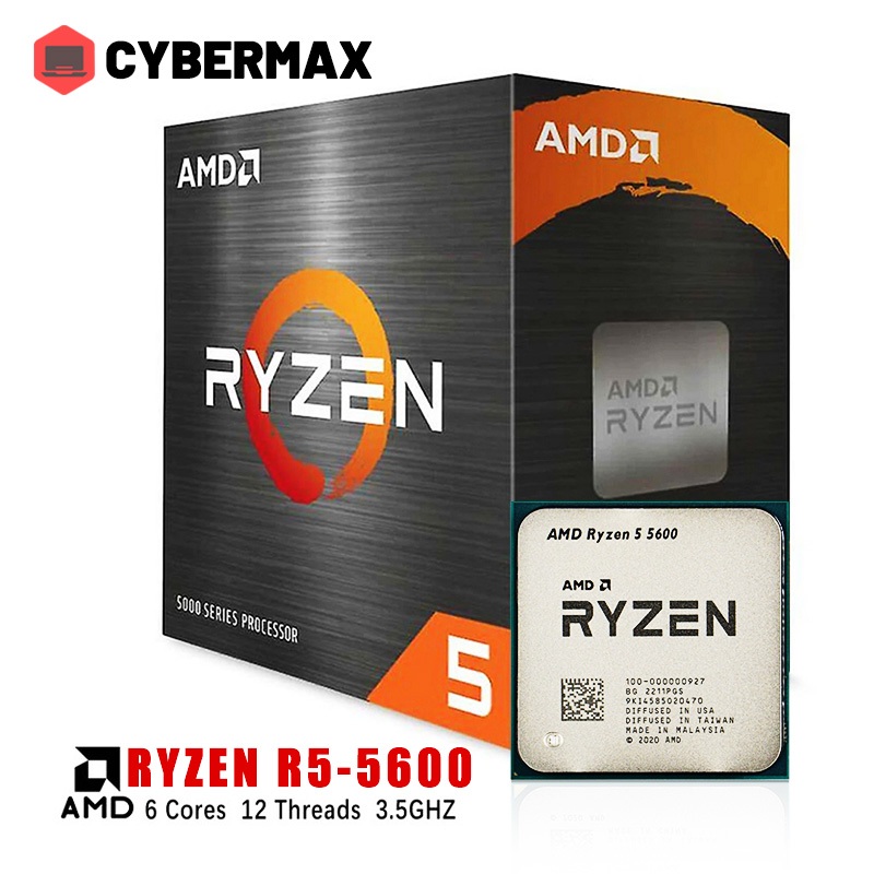 AMD Ryzen 5 5600 Desktop Processor Tray Type 6 Core 12 Thread 3.5GHz ...