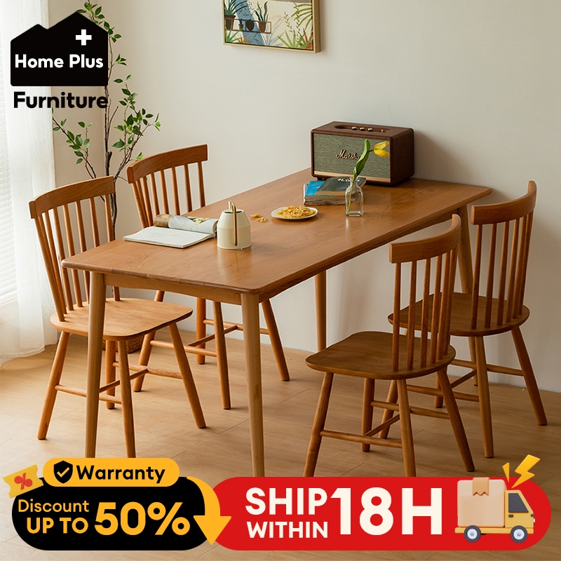Dining Table 6 Seater Solid Wood Table 100/120/140CM Desk Wooden Table ...