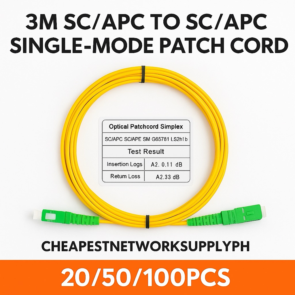 20/50/100pcs 3M SC APC to SC APC Fiber Optic Patch Cord | Single Mode ...
