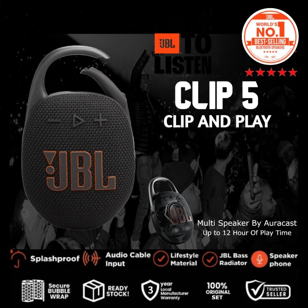HUGE SALES JBL CLIP5 Wireless Bluetooth Speaker Subwoofer Outdoor ...