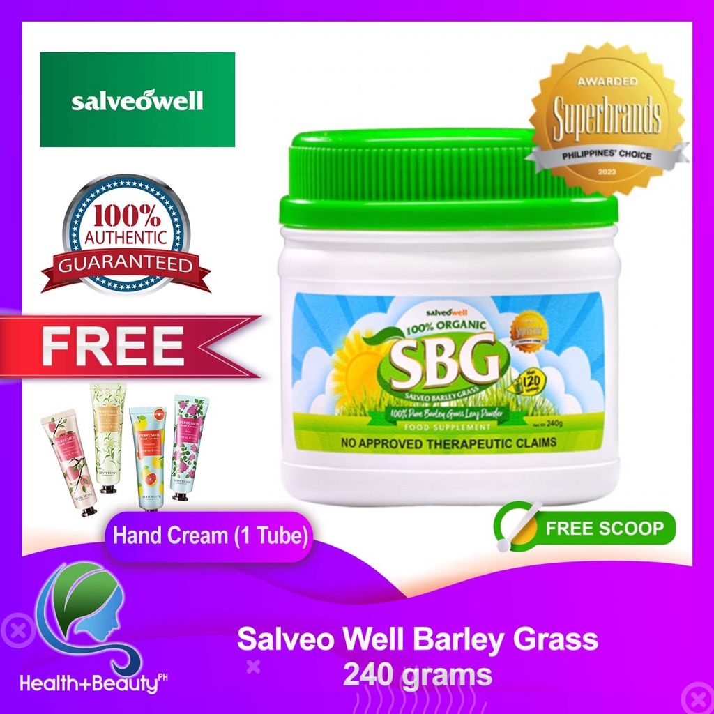 Salveo Barley Grass Pure and Organic SBG in Jar 240g | Shopee Philippines