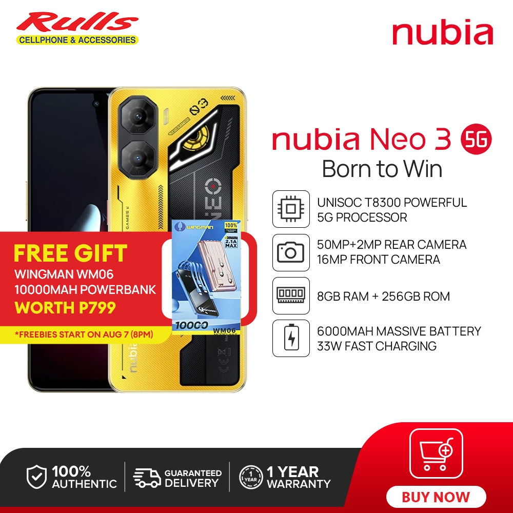 nubia Neo 3 5G Smartphone | 8GB+256GB | Unisoc T8300 5G | 50MP Main Camera | 120Hz 6.8” Display ...