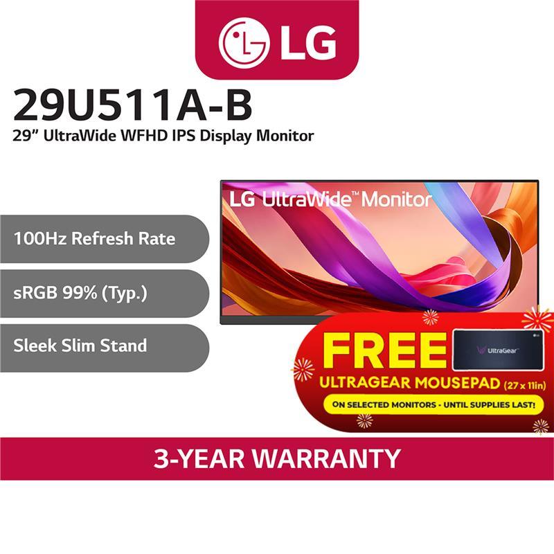 LG 29U511A-B 29” UltraWide 21:9 WFHD Monitor (2560x1080) IPS Display ...