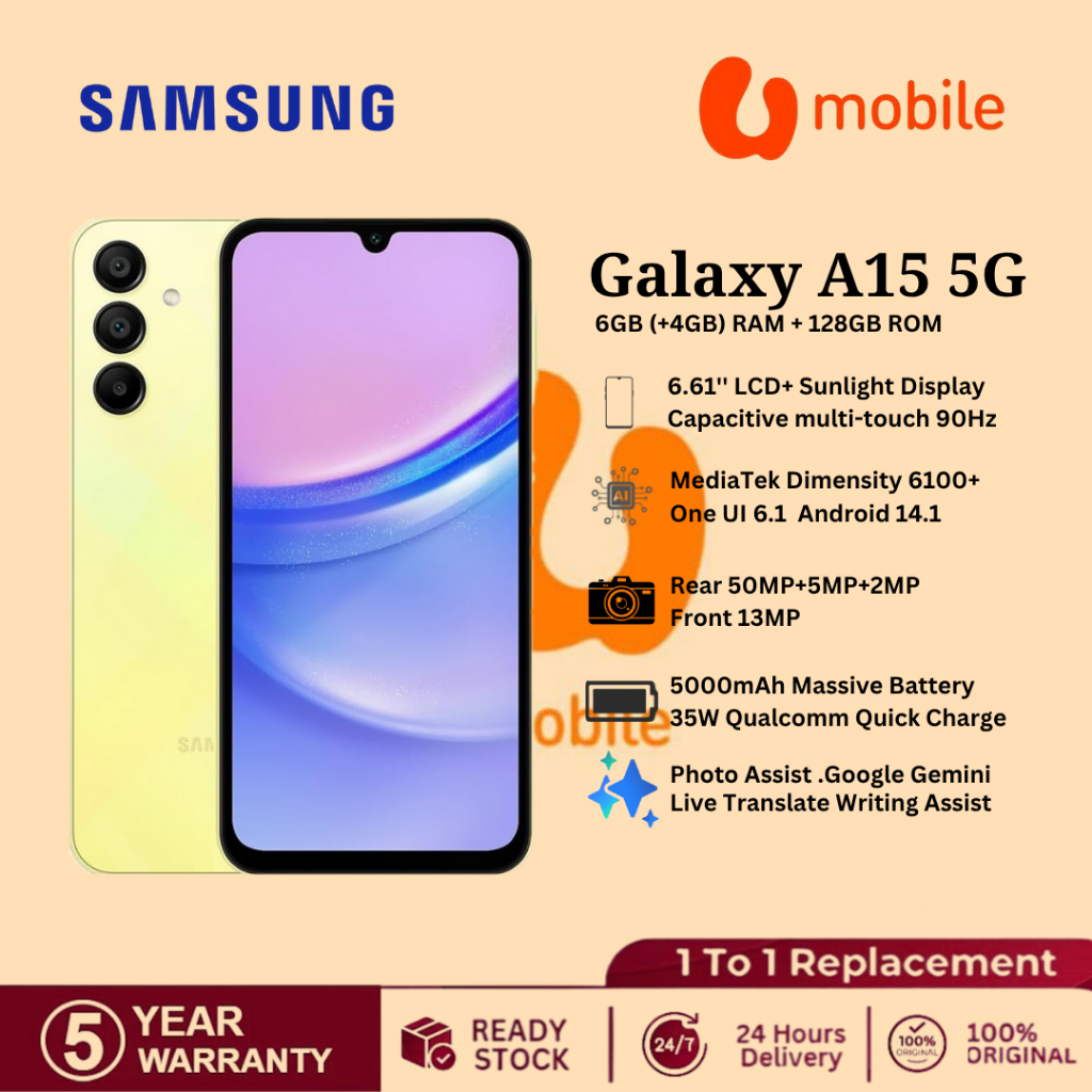 Samsung Galaxy A15 5G | 6GB RAM + 128GB ROM | MediaTek Helio G80 Max ...