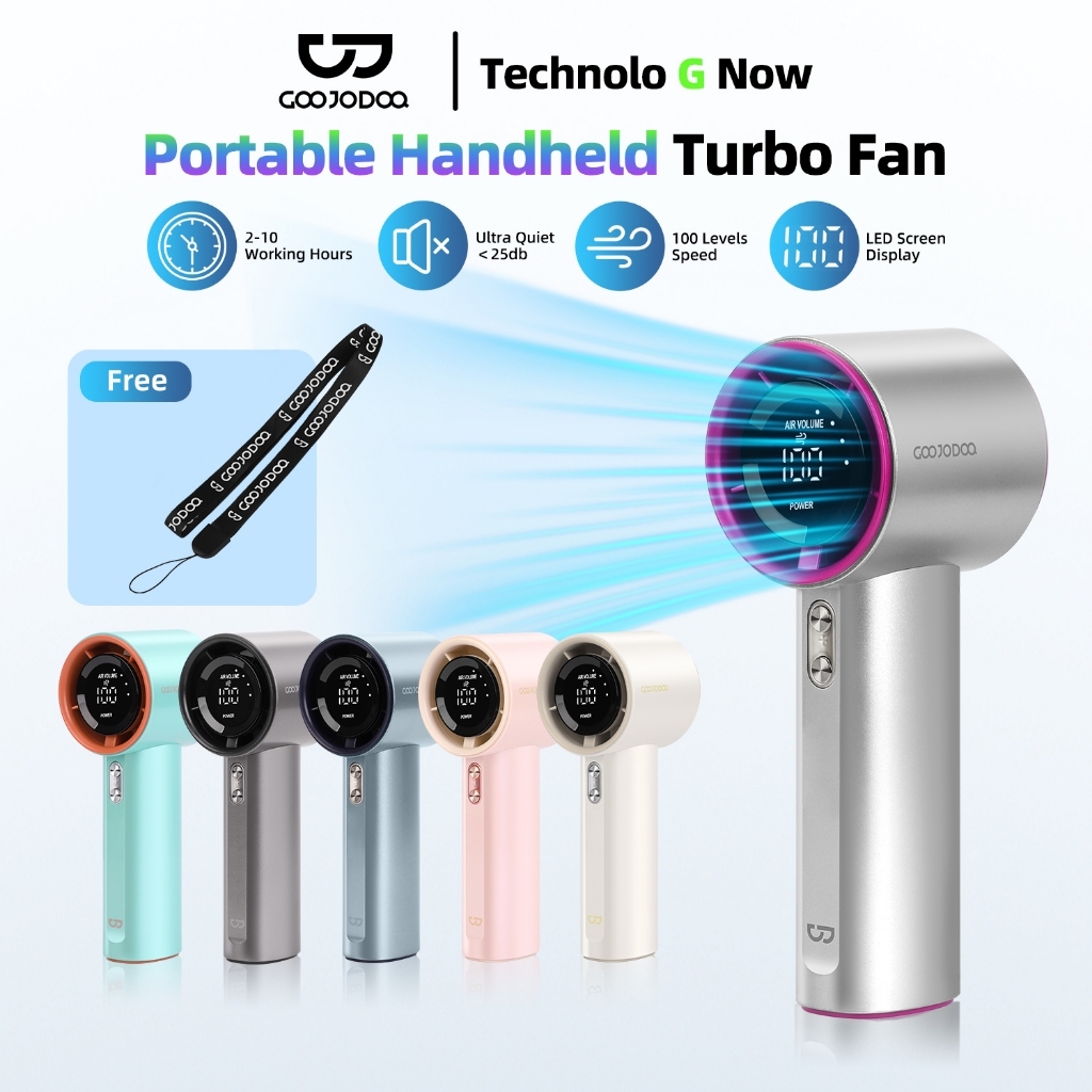 Goojodoq Mini High Speed Fan with LED Display Maximum Wind Speed 9m/s ...