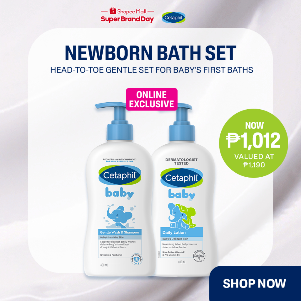 Cetaphil Newborn Care Set (Baby Gentle Wash & Shampoo Pump - 400ml ...