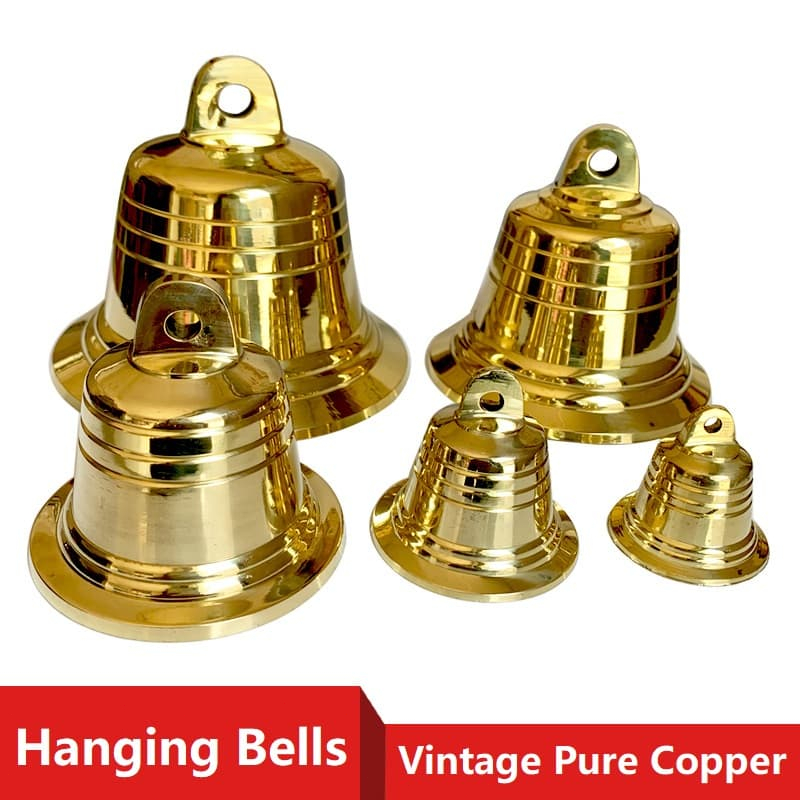 4Sizes Vintage Pure Copper Hanging Bells Garden Decor Crafts Copper ...