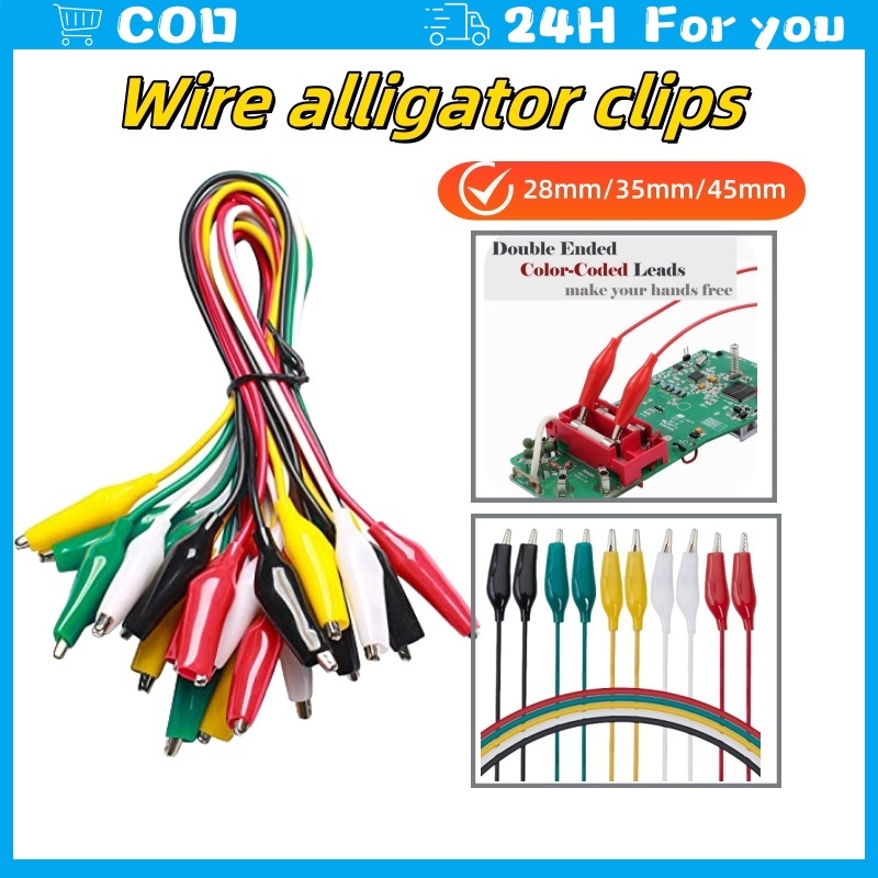 10pc Alligator Clips Double-ended Clip Crocodile Cable Jumper Wire Test ...